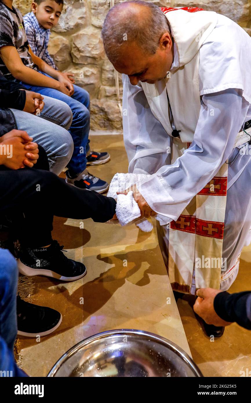 Maundy Thursday celebration in Our Lady maronite church, Bdadoun ...