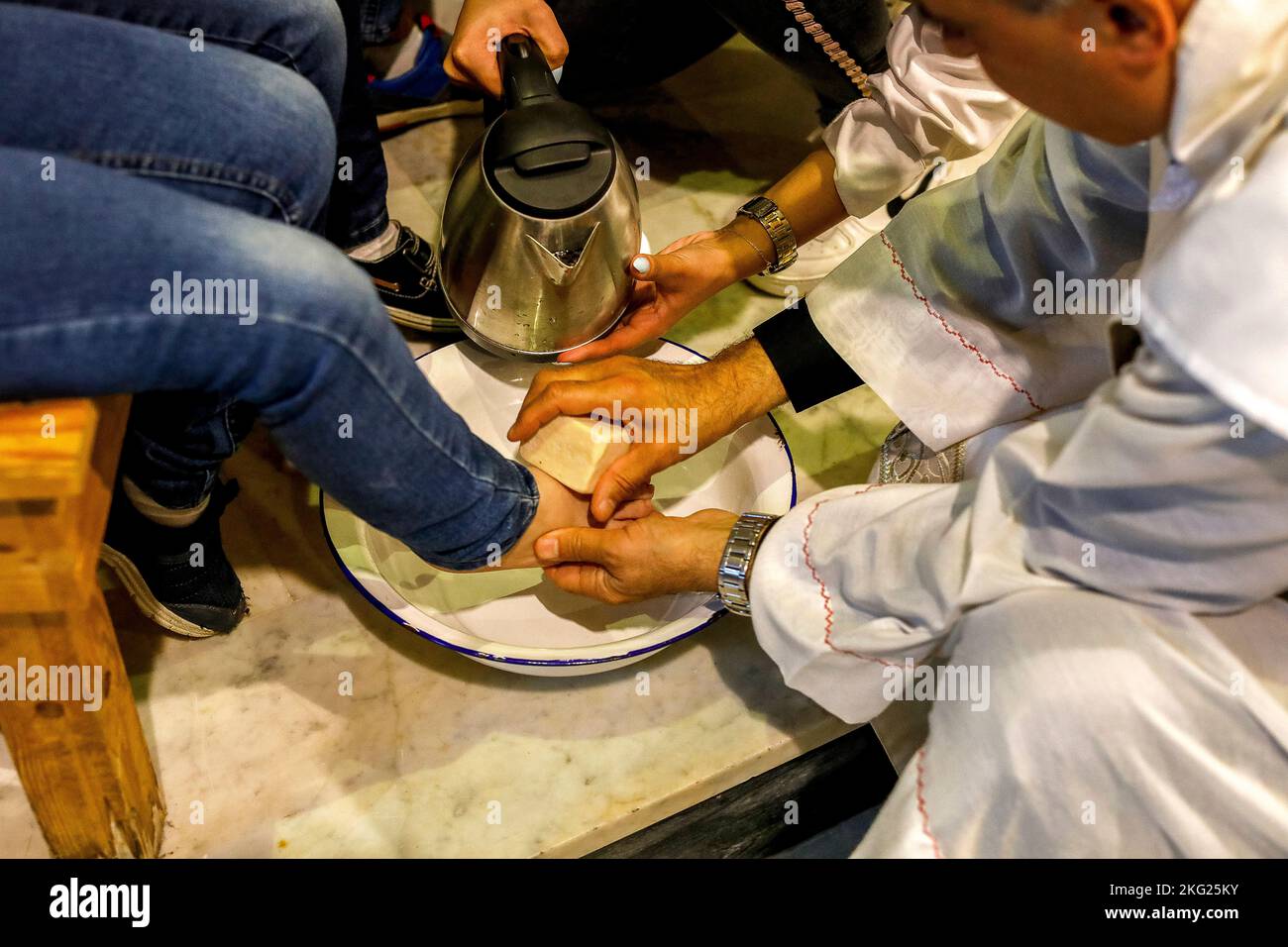 Maundy Thursday celebration in St Elias maronite church, Bdadoun ...