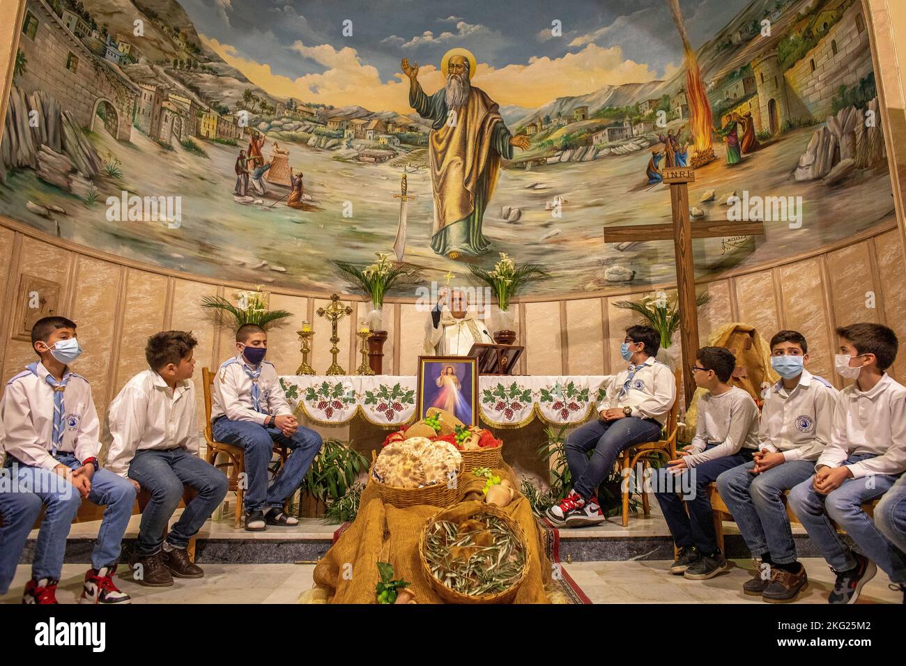Maundy Thursday celebration in St Elias maronite church, Bdadoun ...