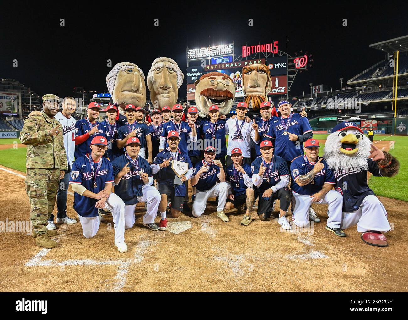 The Joint Base Andrews softball team celebrates their victory over ...