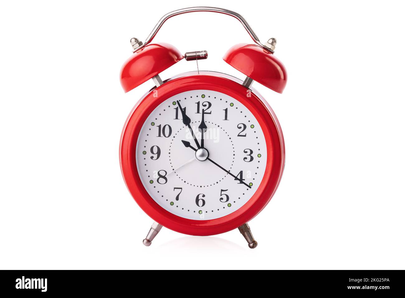 Red alarm clock isolated on white background with clipping path Stock ...