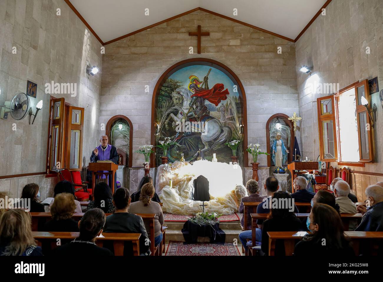 Good Friday celebration in St George's maronite church, Bdadoun ...