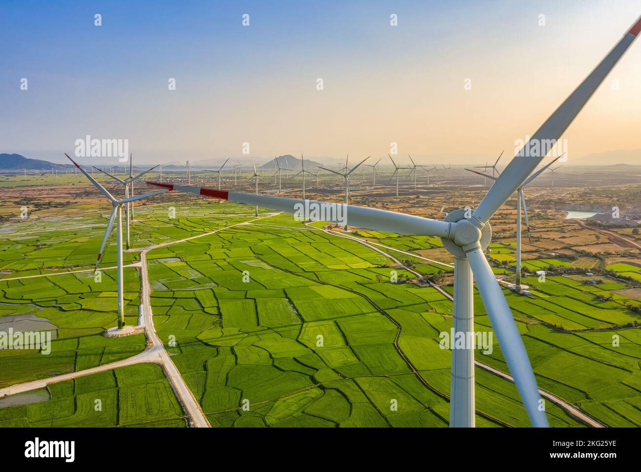 Windmill for electric power production, Wind turbines generating ...