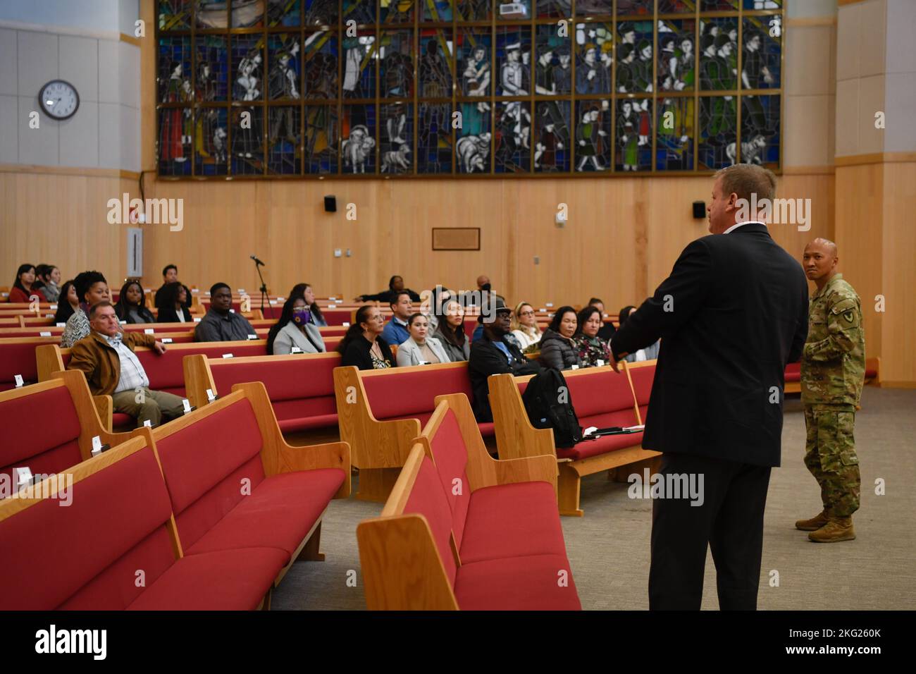 The IMCOM-P command team speaks to the U.S. Army Garrison Humphreys ...