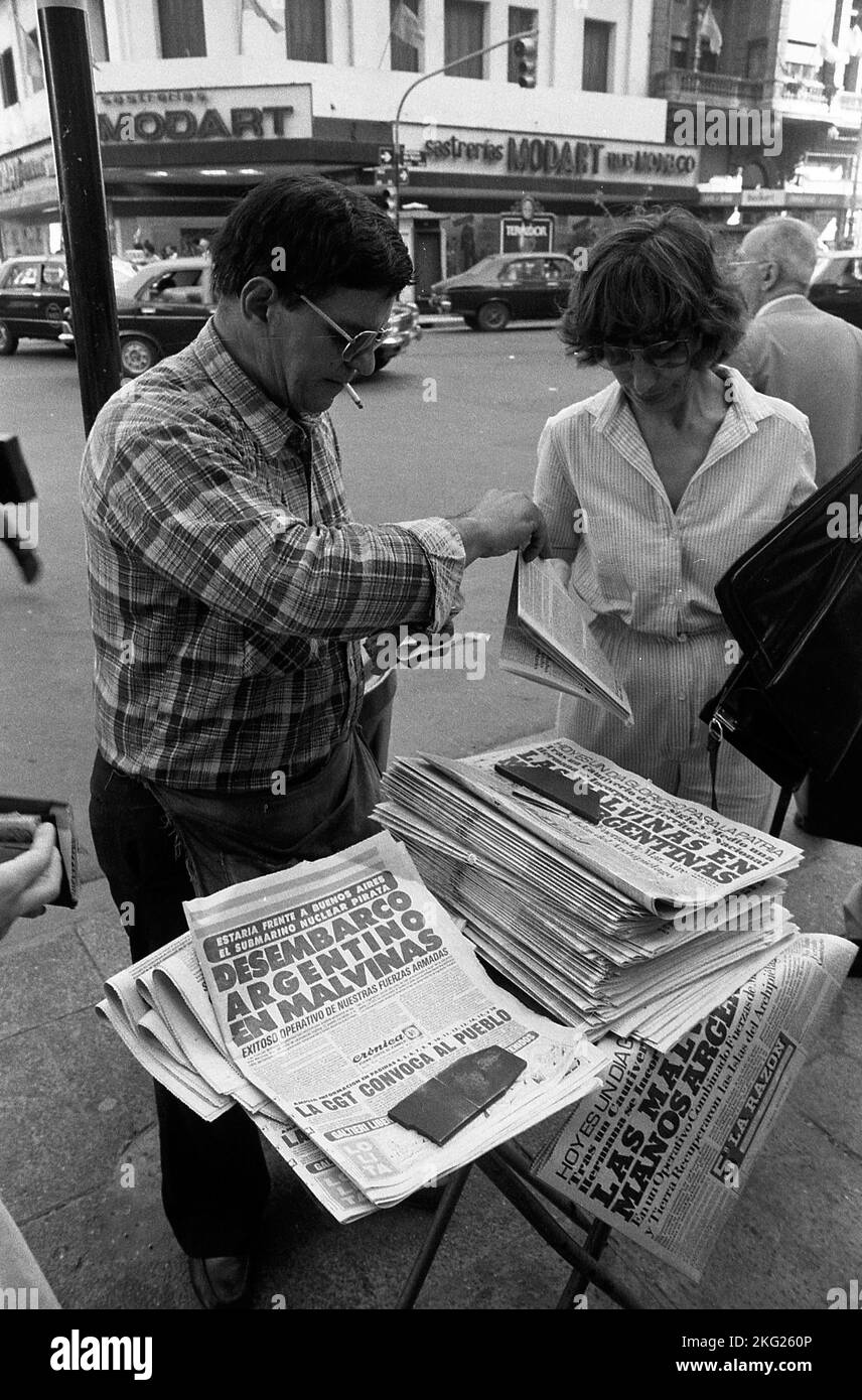 Buenos Aires newspapers announce the occupation of the Falklands ...