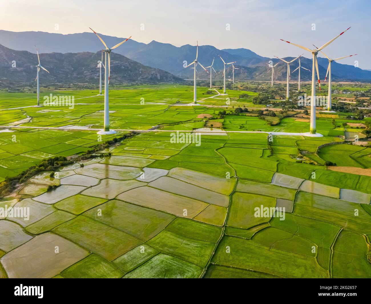 Windmill for electric power production, Wind turbines generating ...
