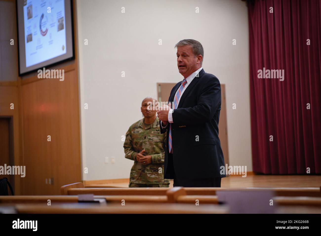 The IMCOM-P command team speaks to the U.S. Army Garrison Humphreys ...