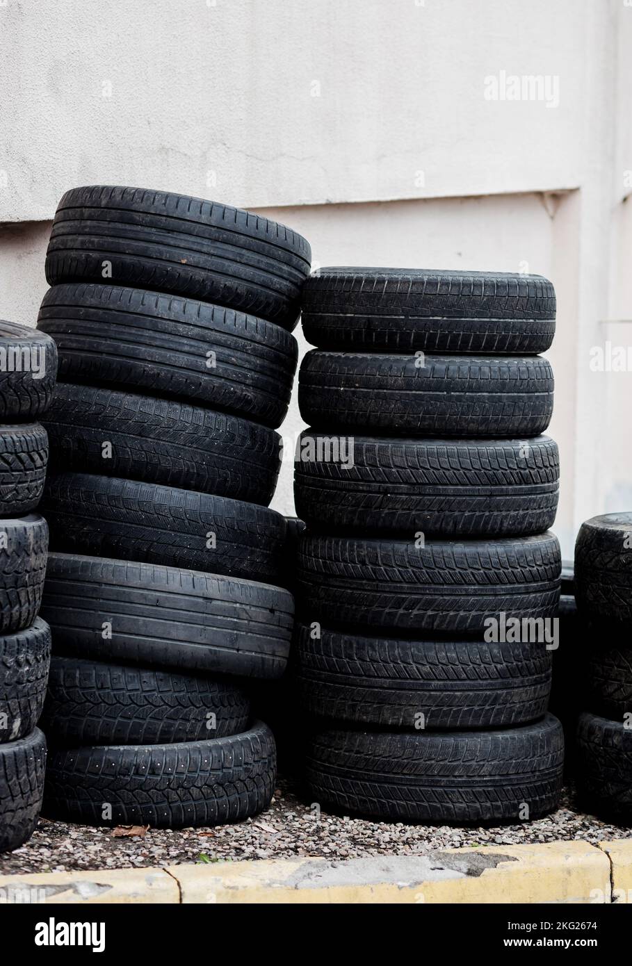 stack of old rubber tires. car tires Stock Photo - Alamy