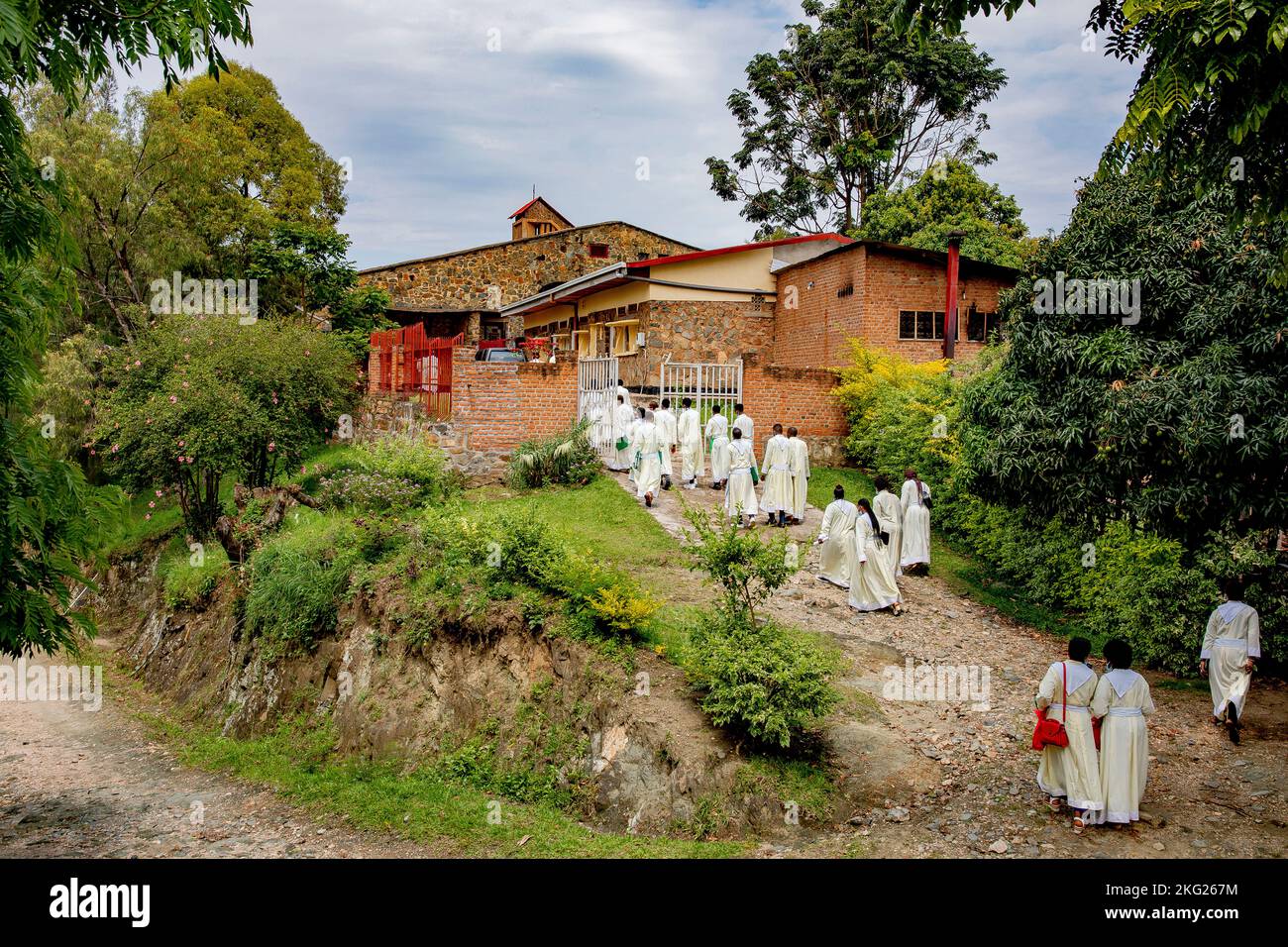 Choir going to mass in Karongi Genocide Memorial church, Kibuye ...