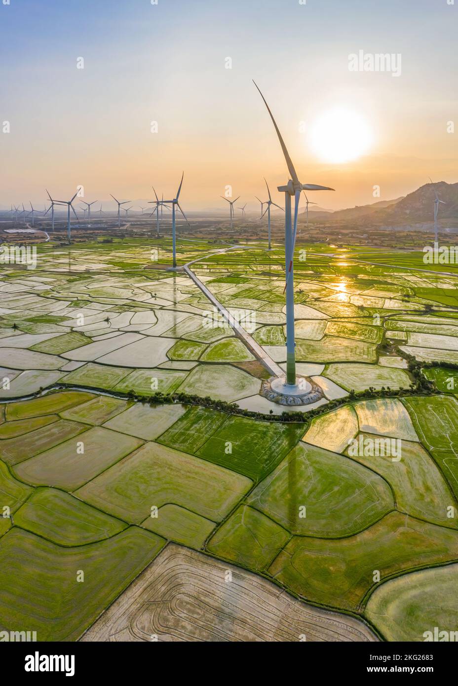 Windmill for electric power production, Wind turbines generating ...