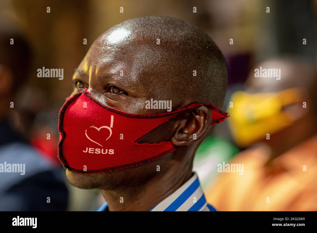 Sunday mass in Karongi Genocide Memorial church, Kibuye, western Rwanda ...