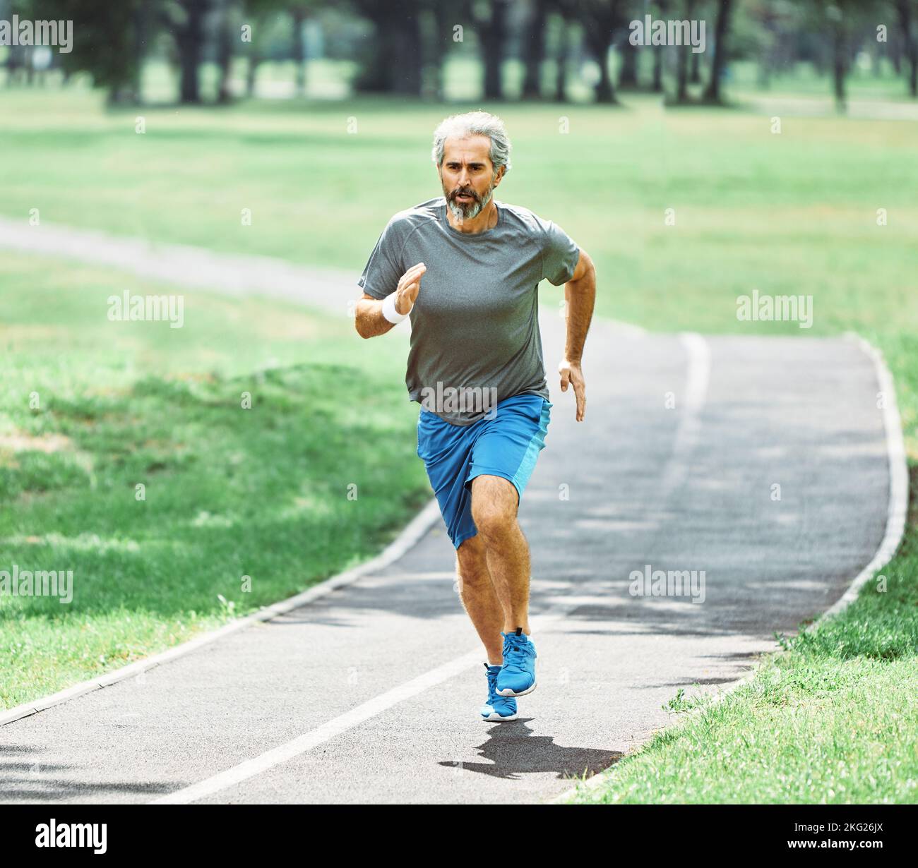 senior fitness man active sport exercise running jogging healthy runner ...