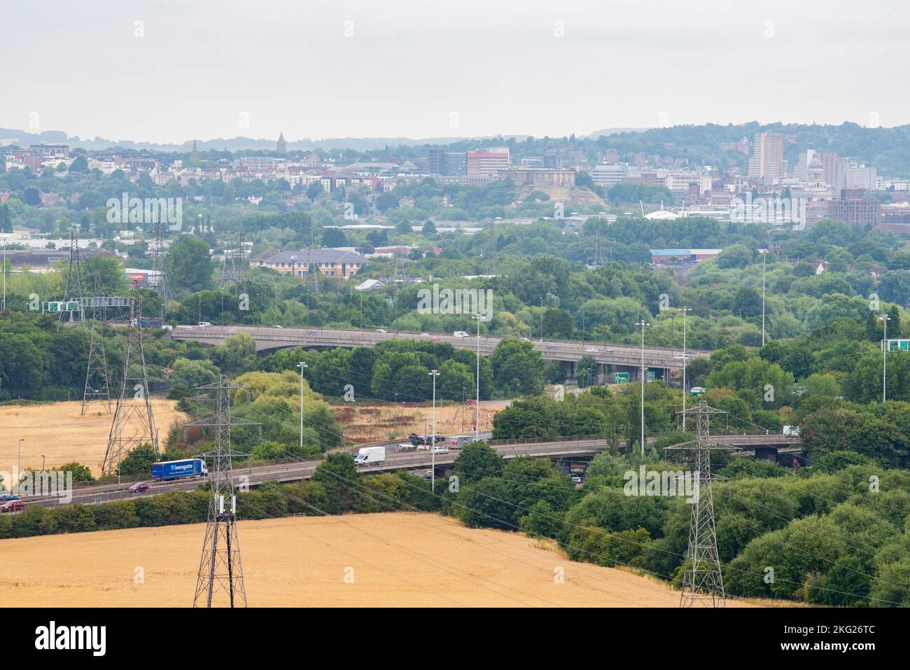 Aerial image of Clifton and the A453 captured from the roof of ...