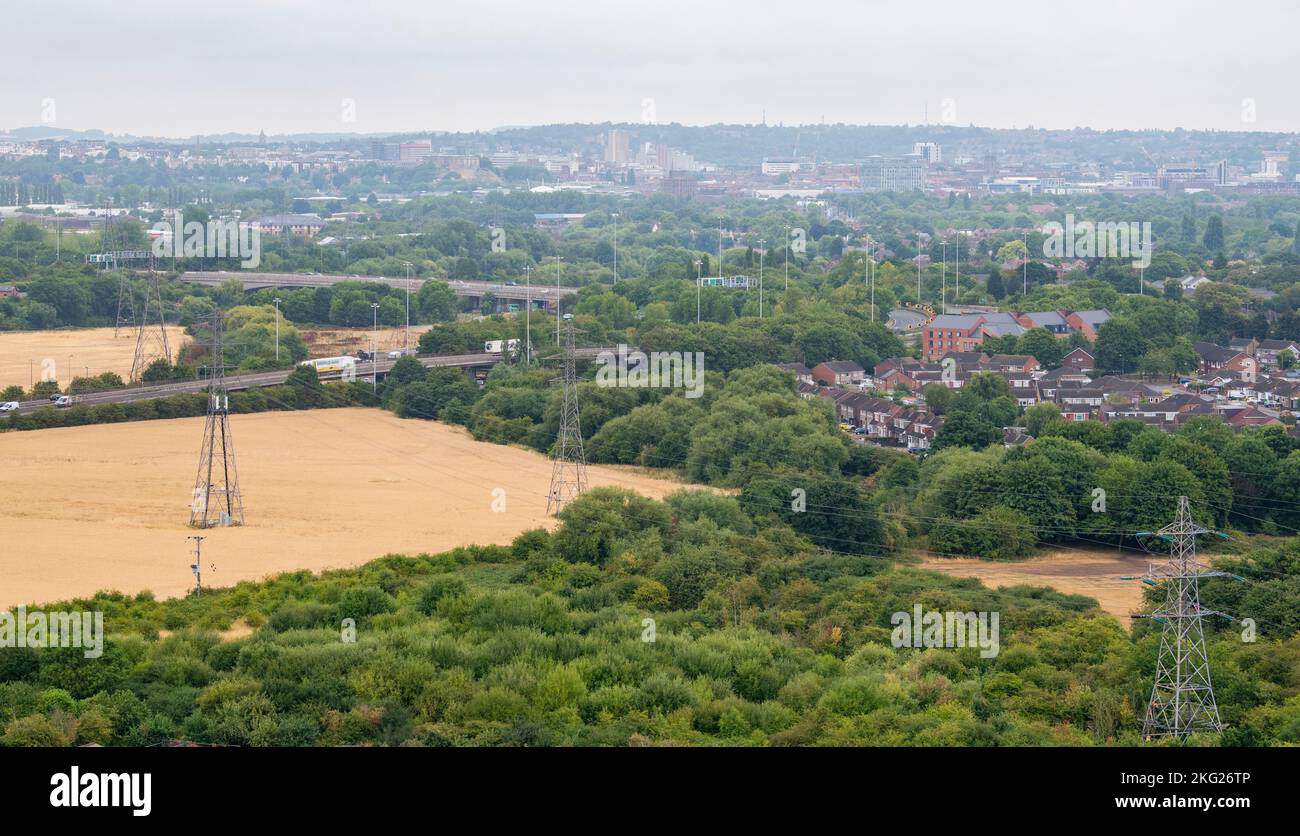 Aerial image of Clifton and the A453 captured from the roof of ...