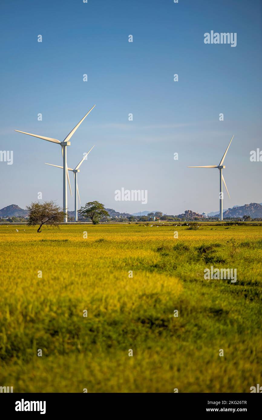Windmill for electric power production, Wind turbines generating ...