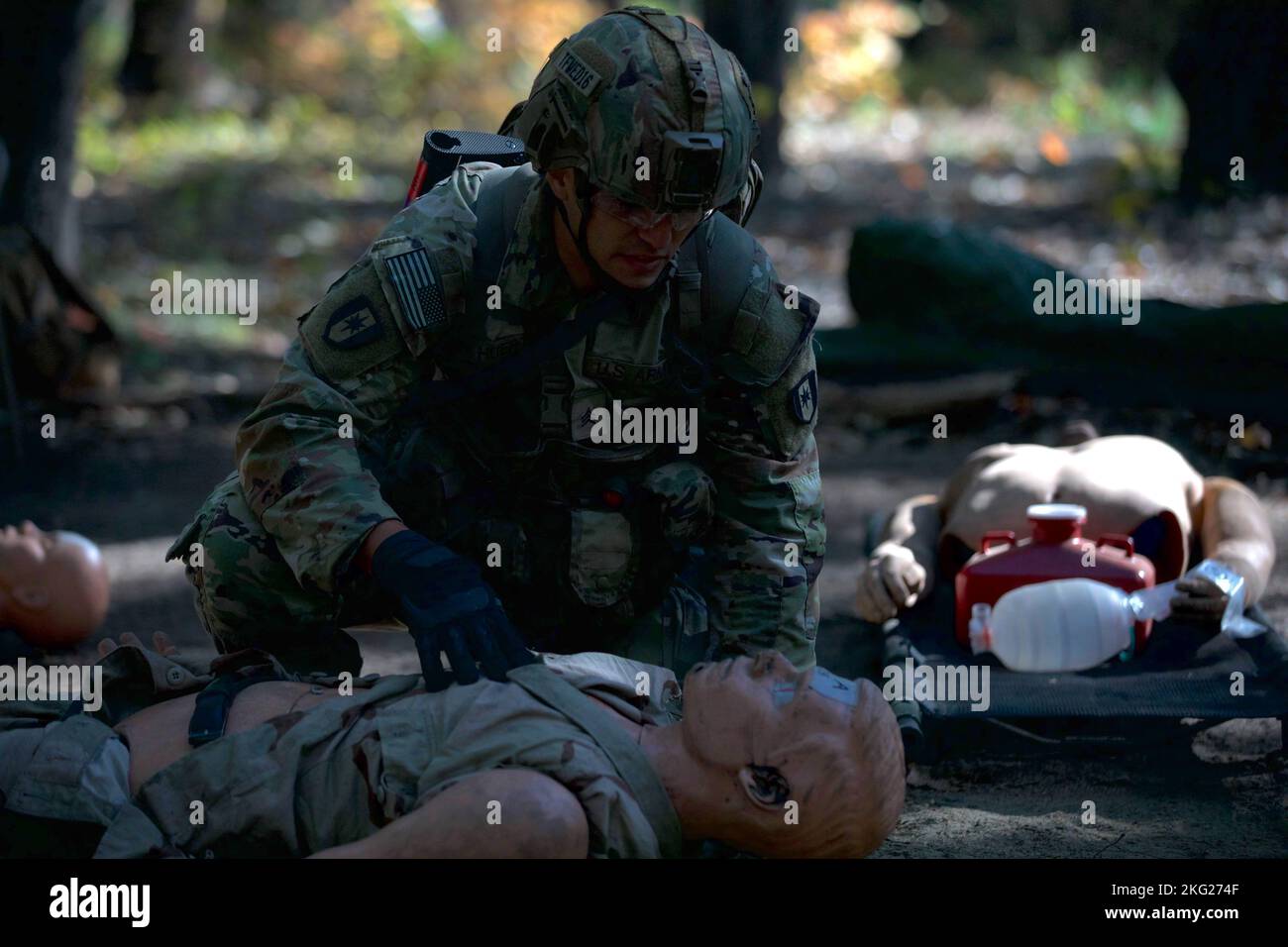 A competitor assigned to the 44th Medical Brigade performs Tactical ...