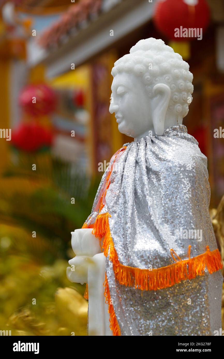 Phuoc Long buddhist temple. Marble buddha statue. Tan Chau. Vietnam ...
