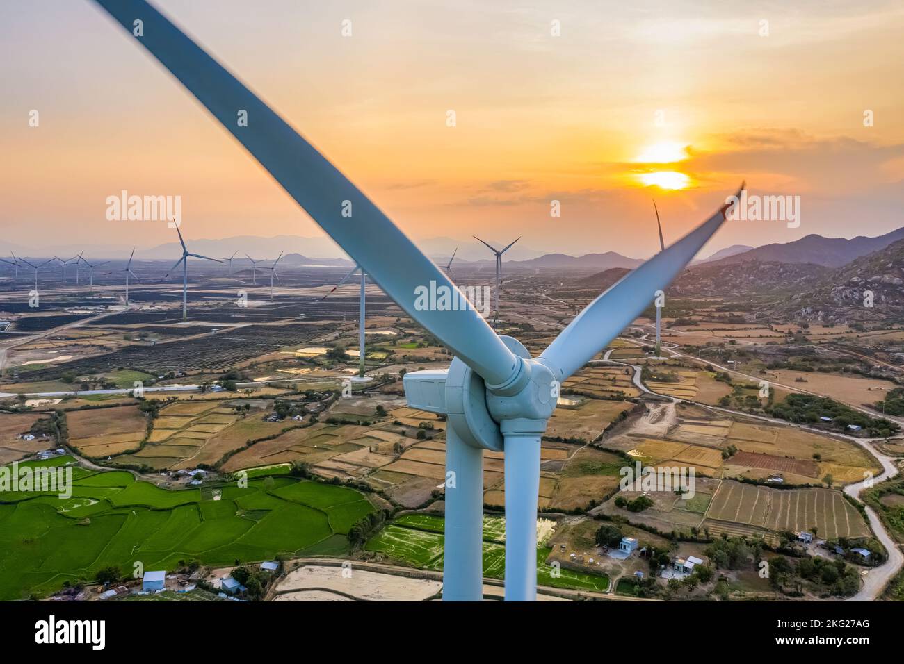 Windmill for electric power production, Wind turbines generating ...
