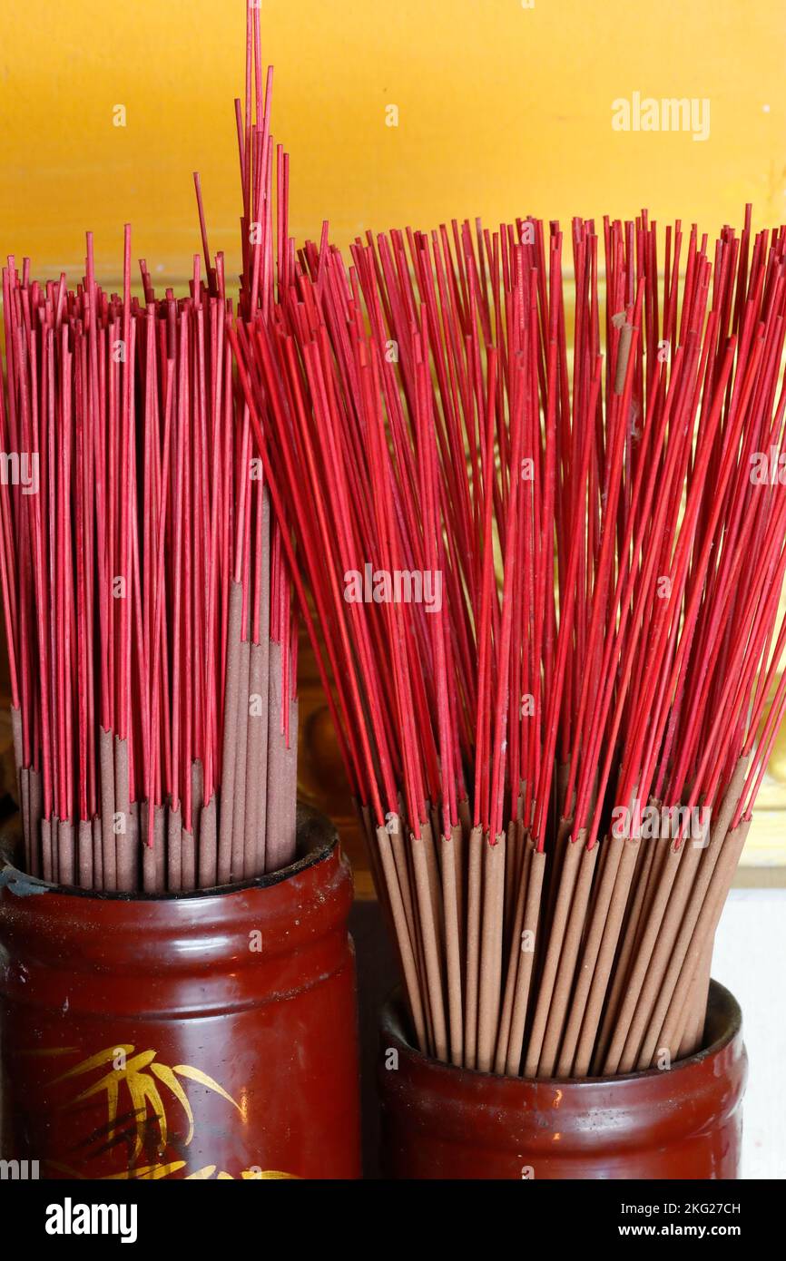 Phuoc Long buddhist temple. Insence sticks. Faith and spirituality. Tan ...