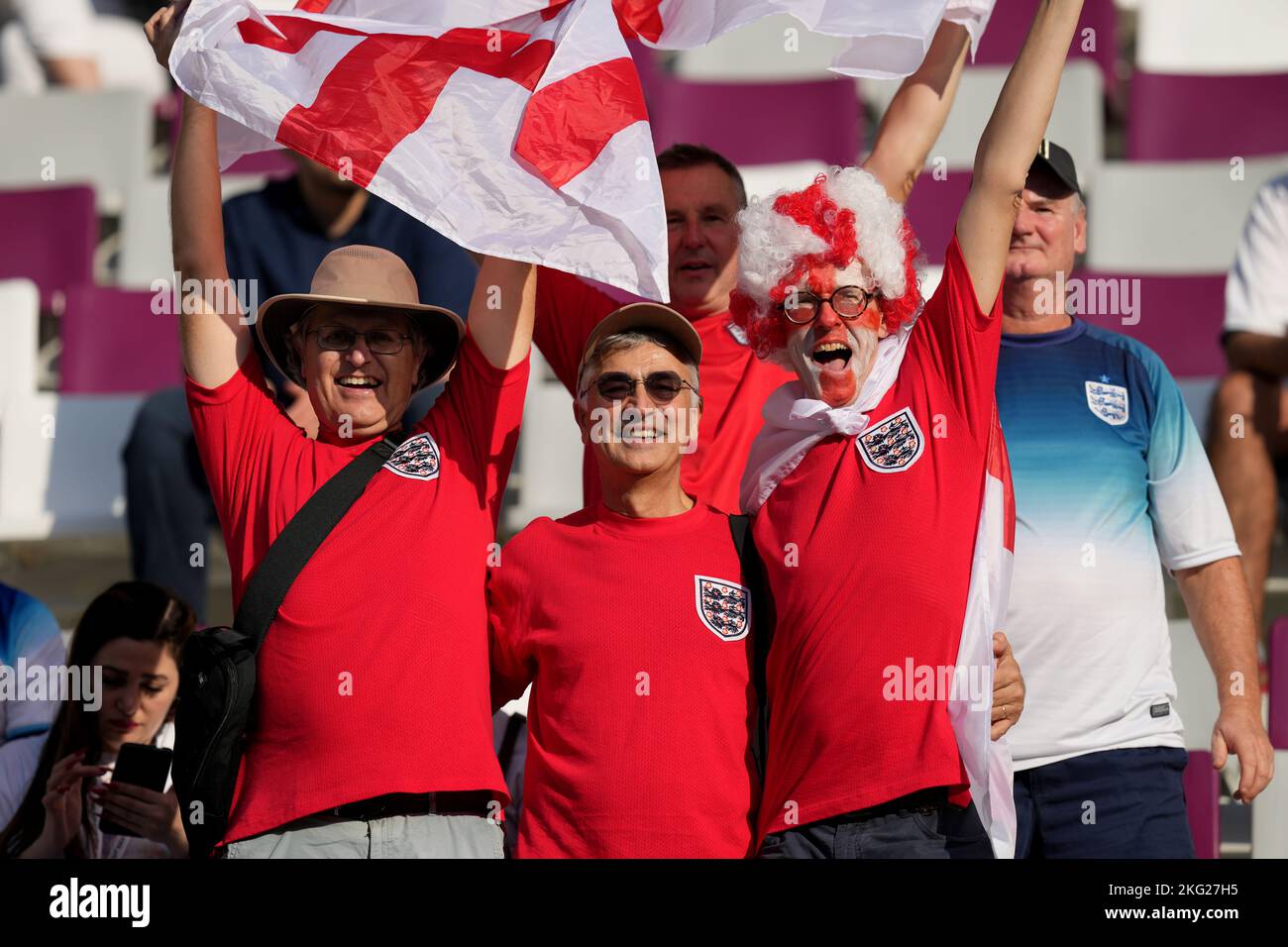 England fans in the stands before the FIFA World Cup Group B match at ...
