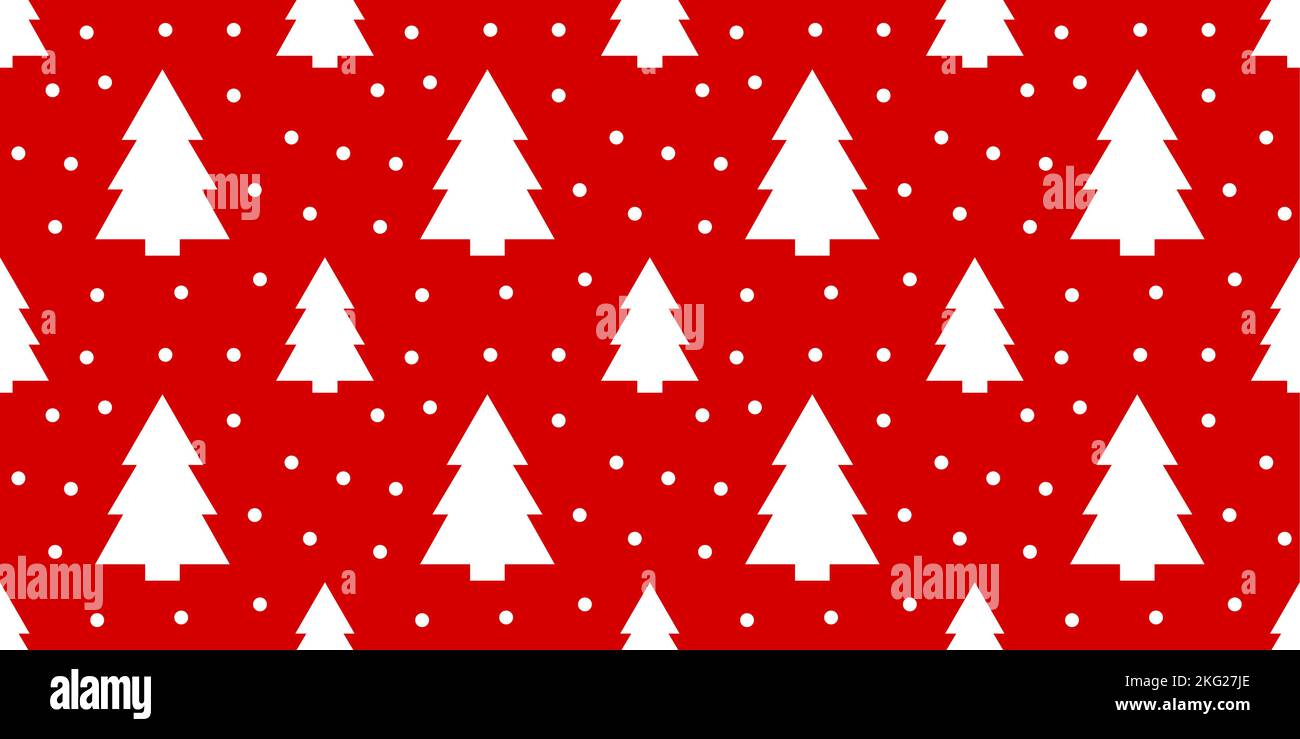 Christmas trees red winter seamless pattern. Vector illustration Stock ...