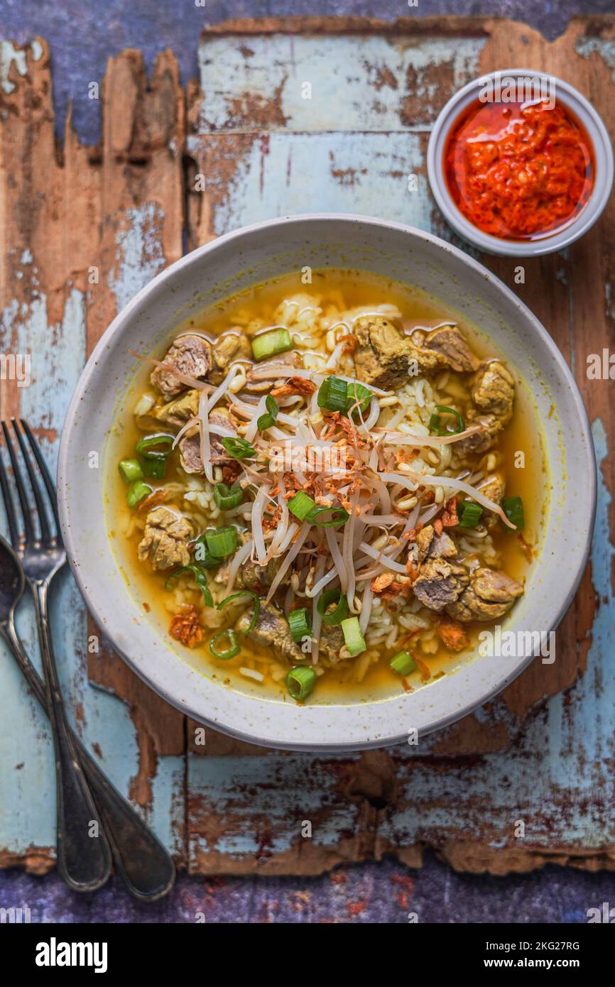 Soto Daging is Indonesian clear soup contains of beef, beansprout and ...