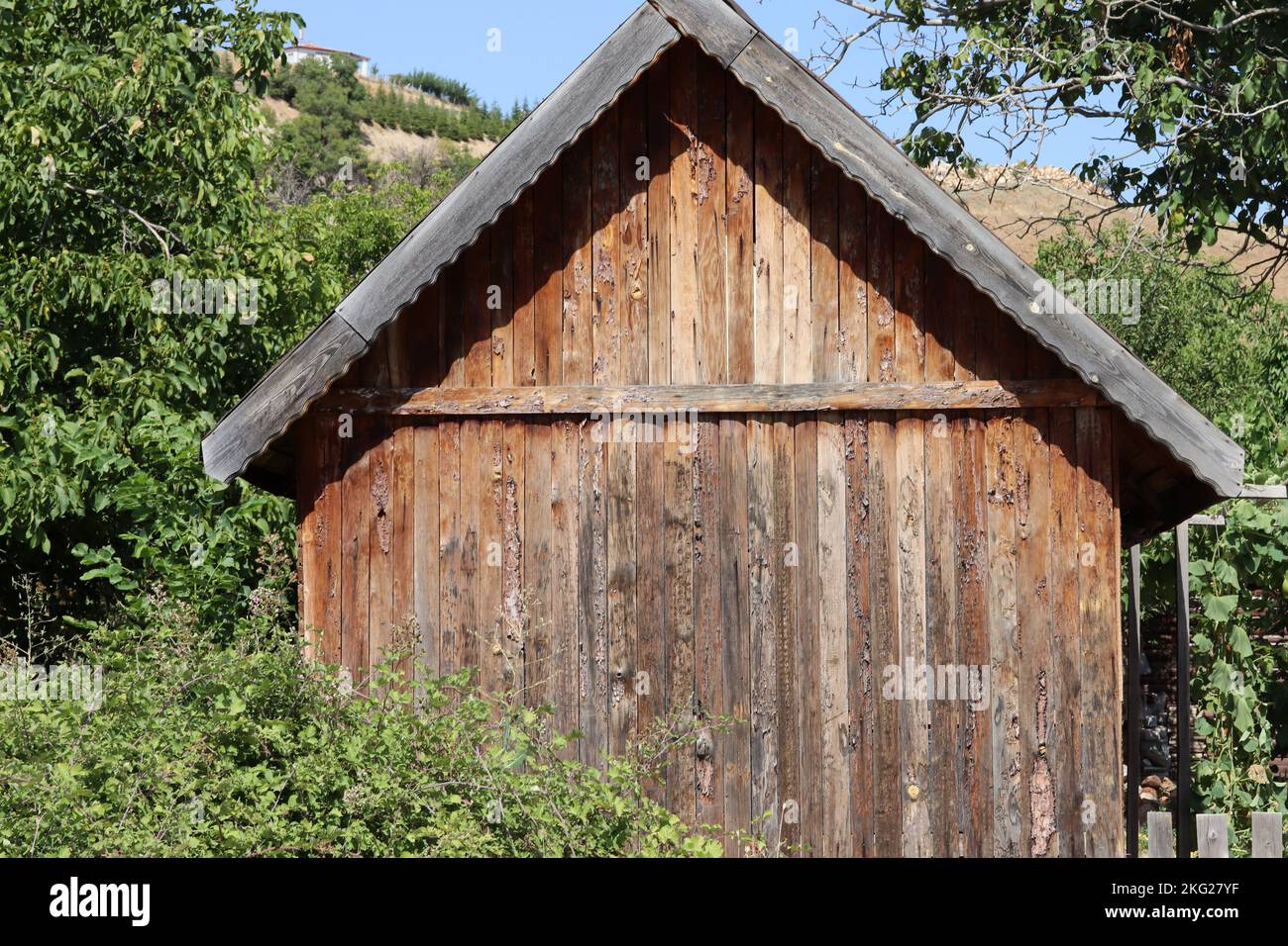 small wooden hut on the farm Stock Photo - Alamy