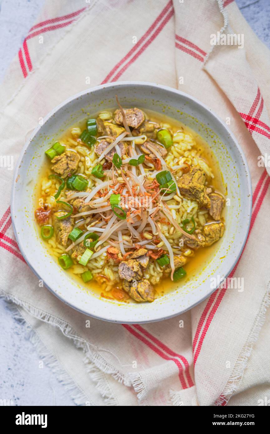 Soto Daging is Indonesian clear soup contains of beef, beansprout and ...