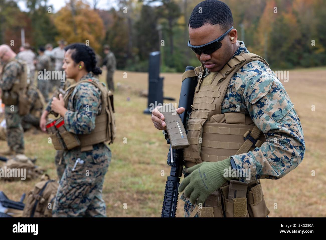 U.S. Marine Corps Staff Sgt. Jullian Johnson, an admin chief with the ...