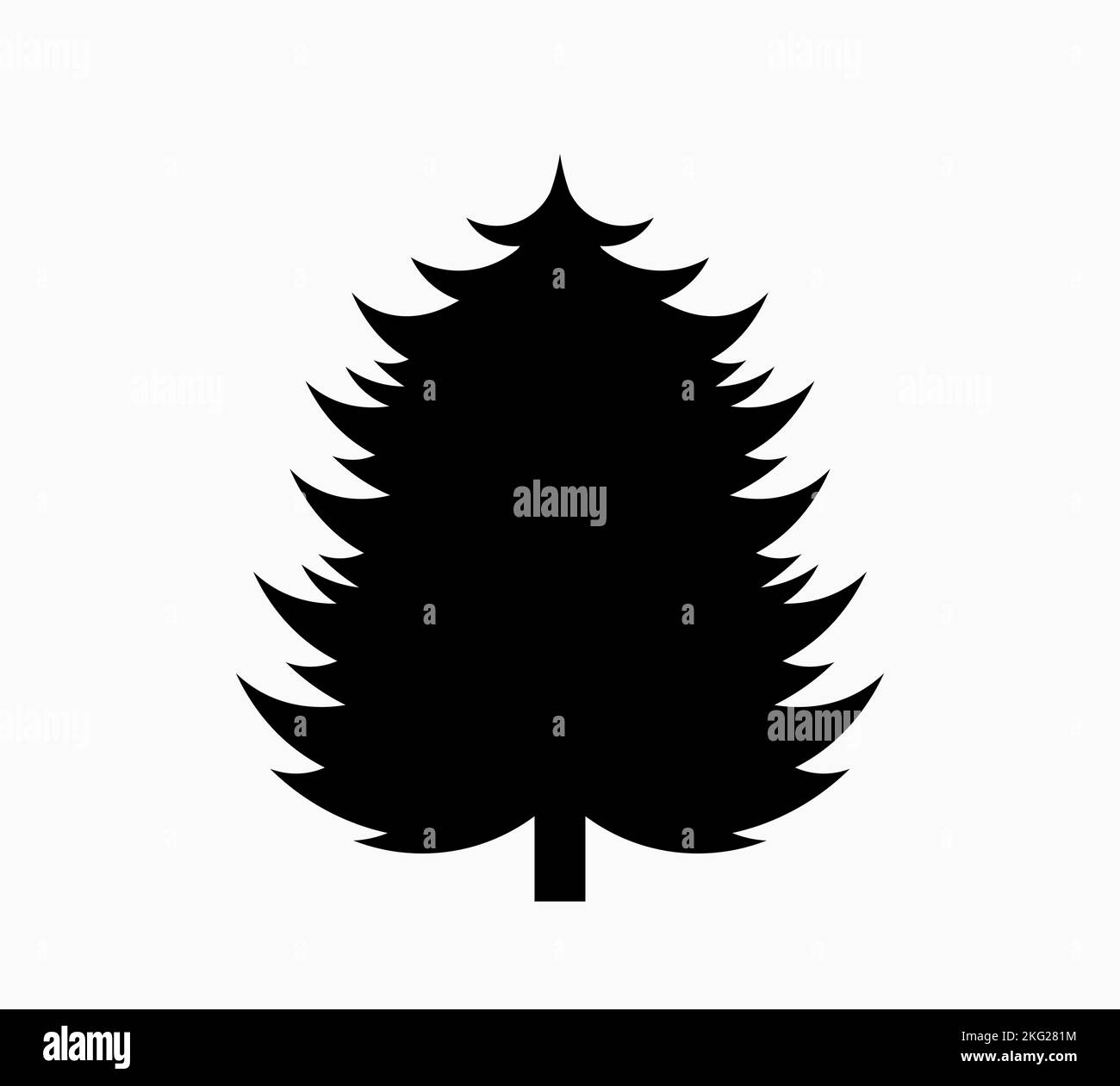 Christmas tree shape silhouette. Vector illustration Stock Vector Image ...