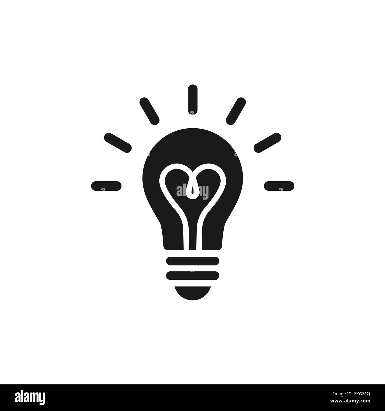 Black light bulb glowing icon. Isolated electric lamp on white ...