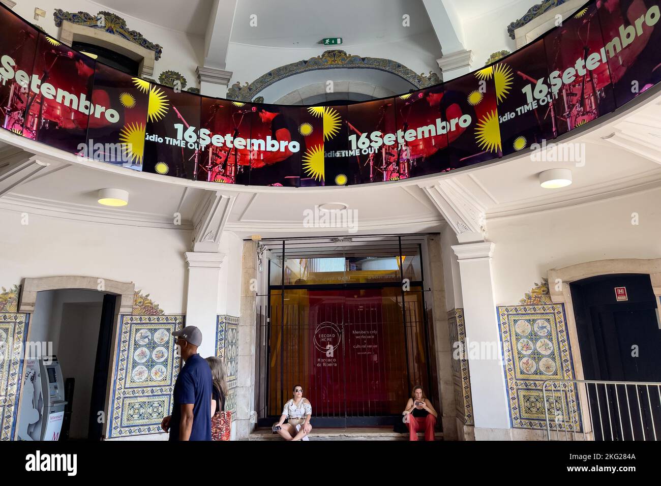 The interior of Mercado da Ribeira Stock Photo - Alamy