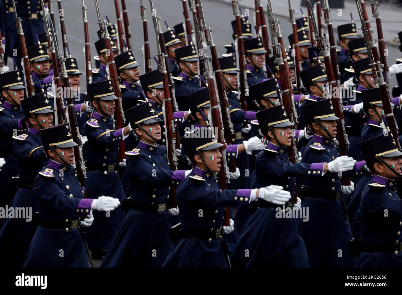 November 20, 2022, Mexico City, Mexico: Members of the Armed Forces and ...
