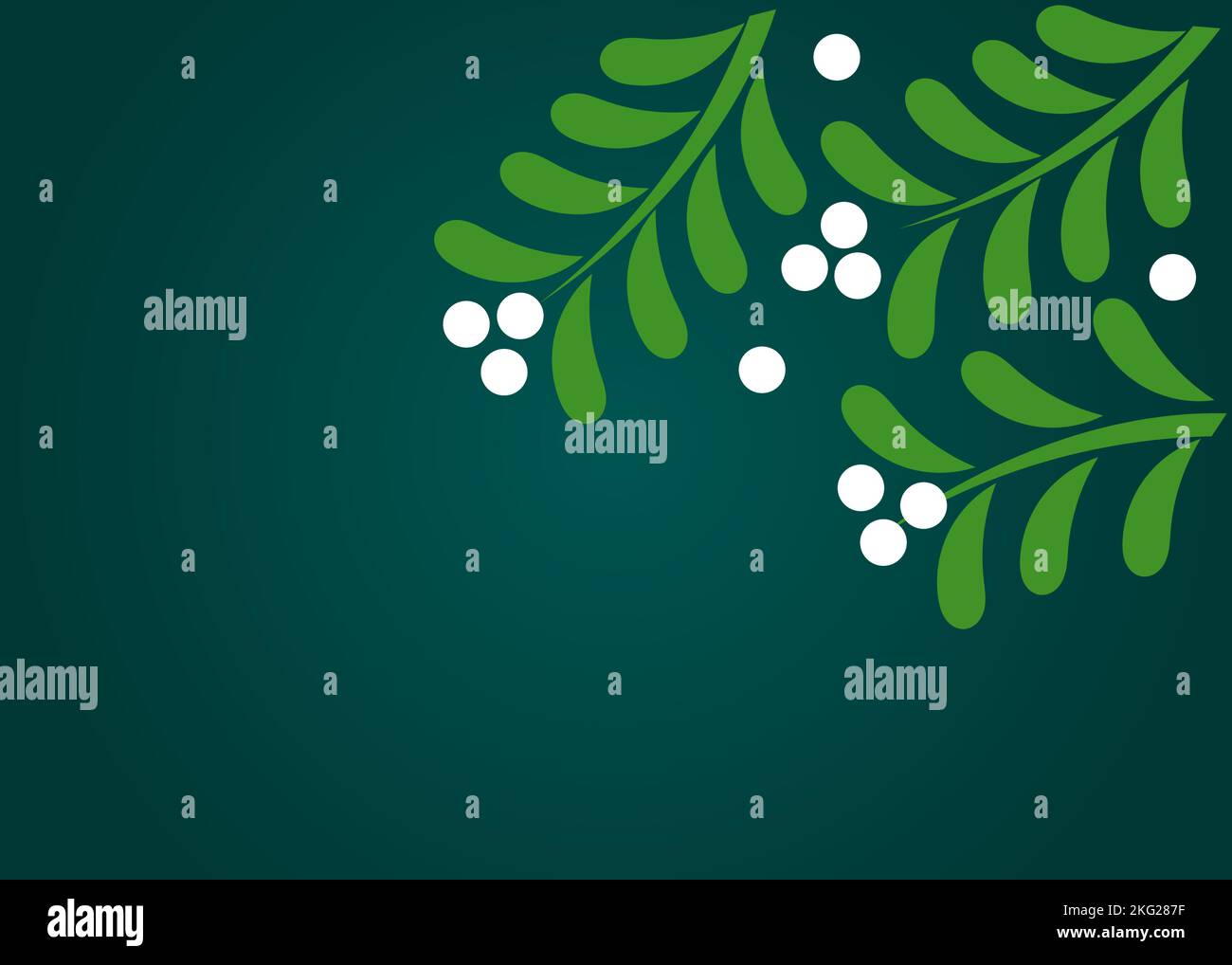 Mistletoe branches Christmas border background. Vector illustration ...
