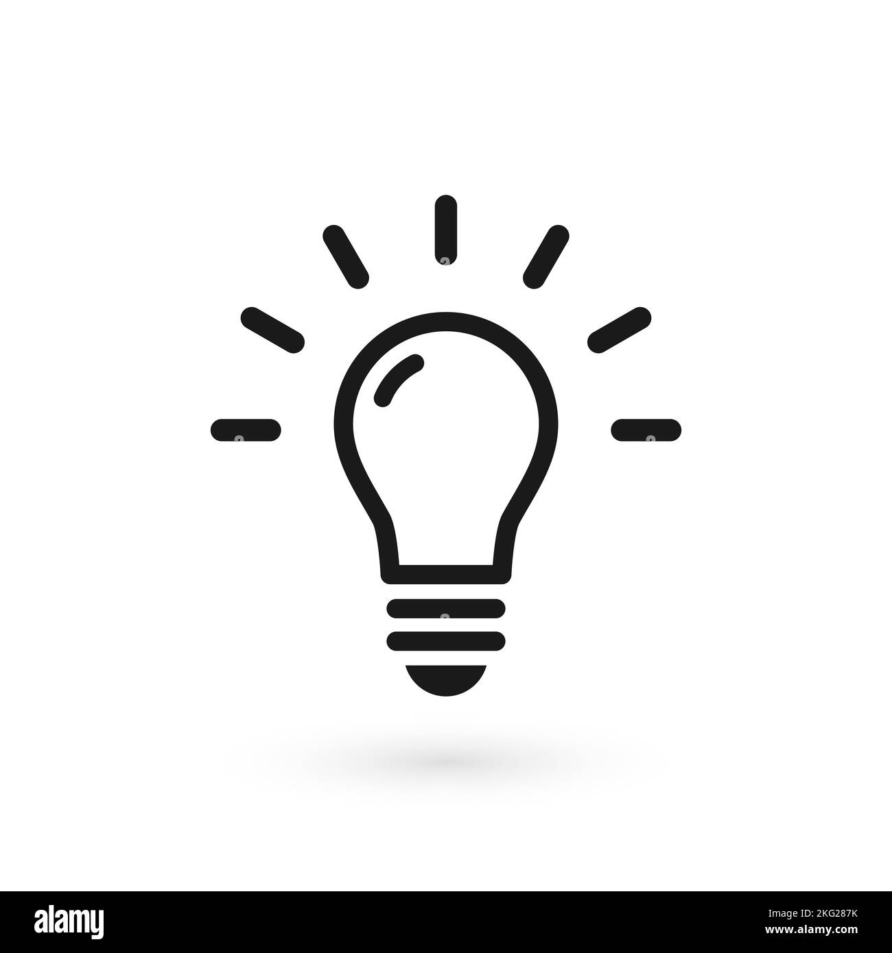 Light bulb glowing icon. Isolated electric lamp on white background ...
