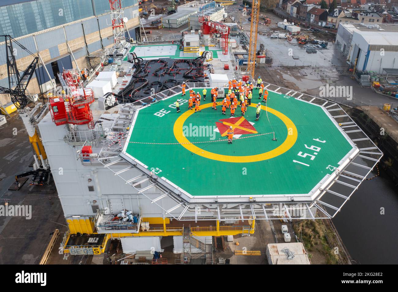 Illustration picture taken during a visit to the construction site of ...