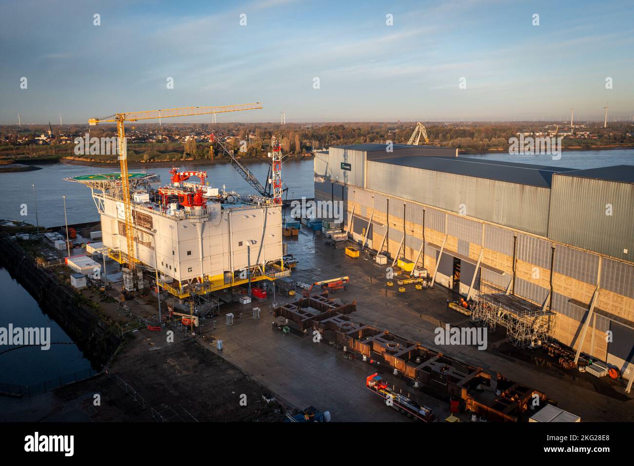 Illustration picture taken during a visit to the construction site of ...
