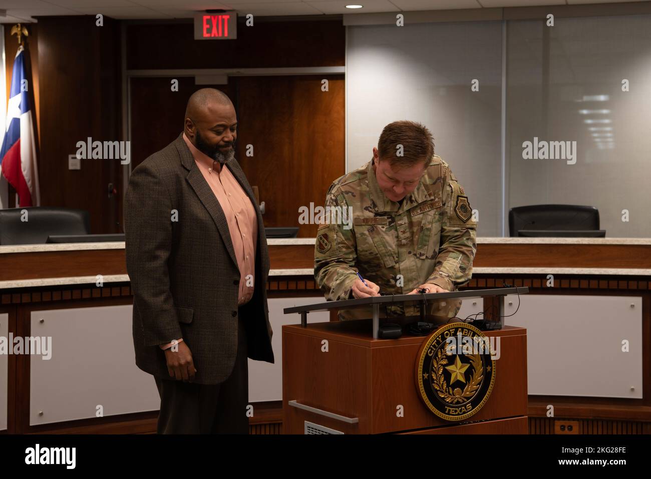 Col. Kevin Kippie, 7th Bomb Wing vice commander, signs the ...