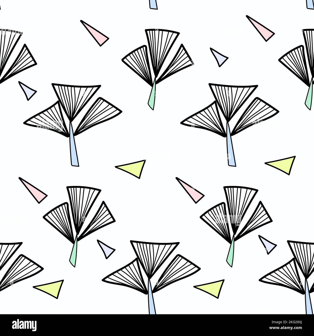 Abstract tree seamless pattern with doodle elements Stock Vector Image ...