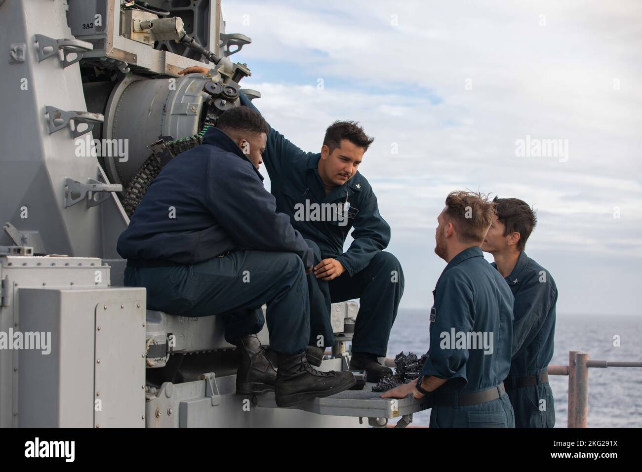 221025-N-LK647-1172 ATLANTIC OCEAN—From left: Fire Controlman 3rd Class ...