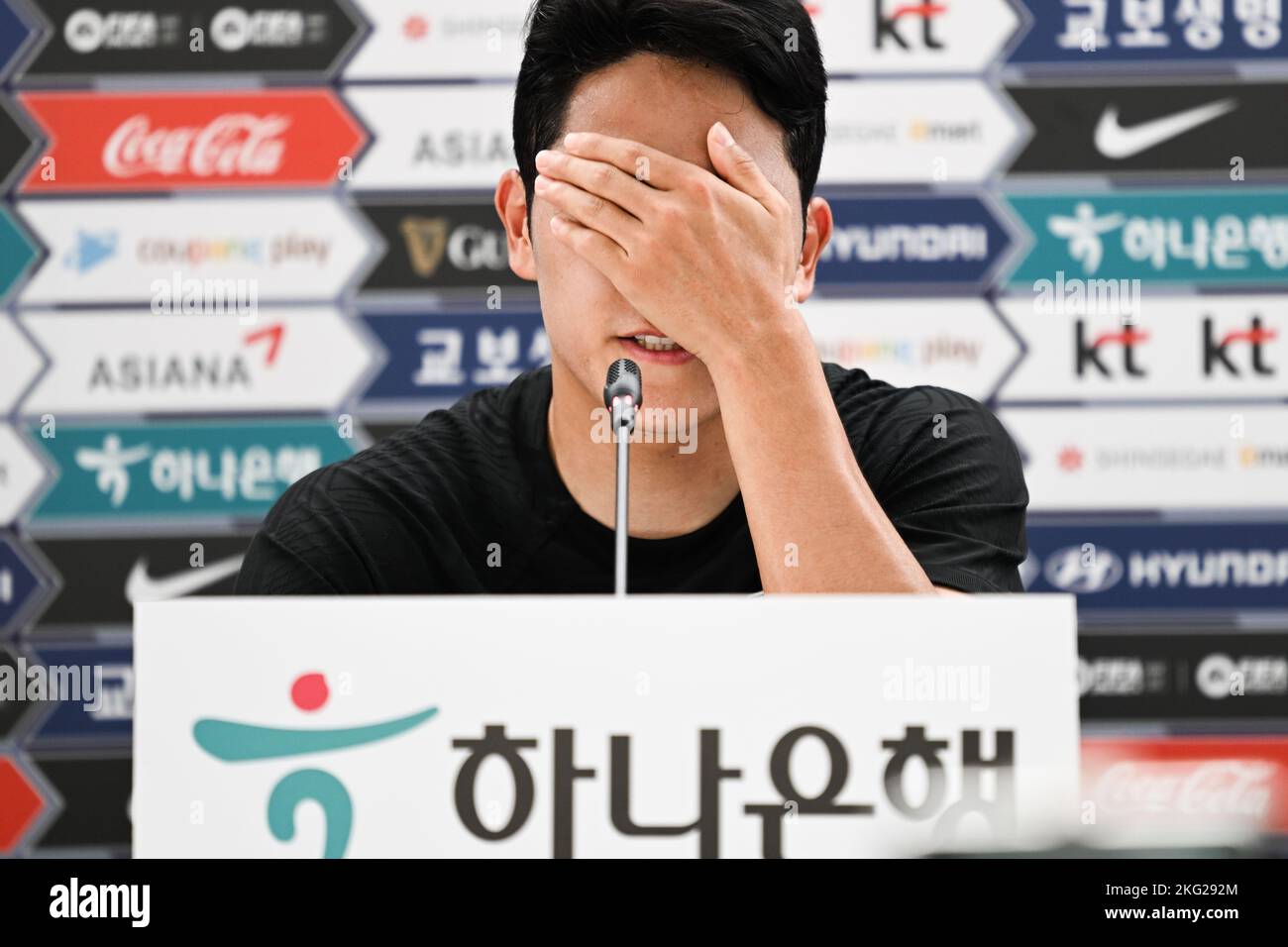 South Korean football forward Na Sang-ho attended the press conference ...