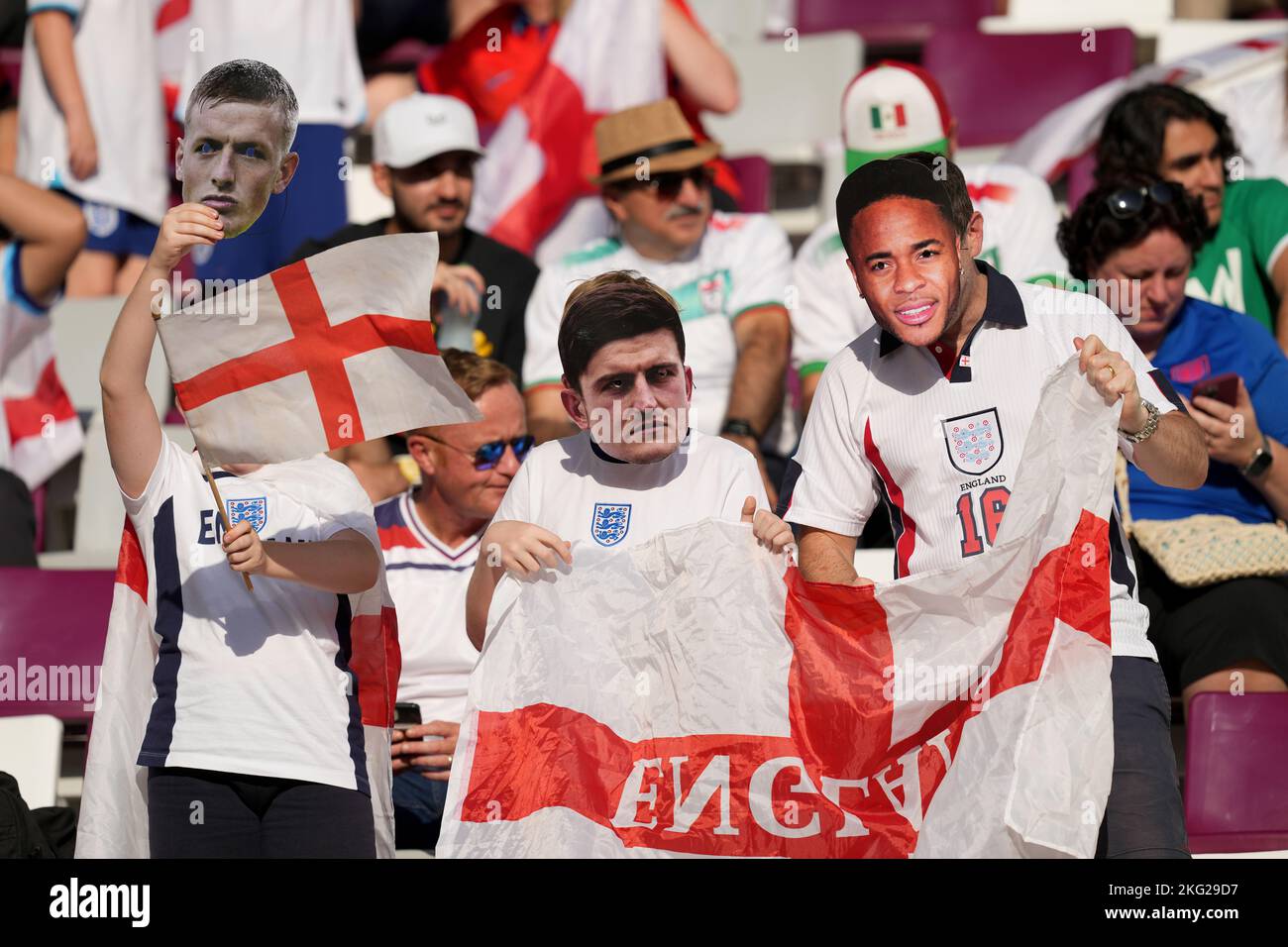 England fans in the stands before the FIFA World Cup Group B match at ...