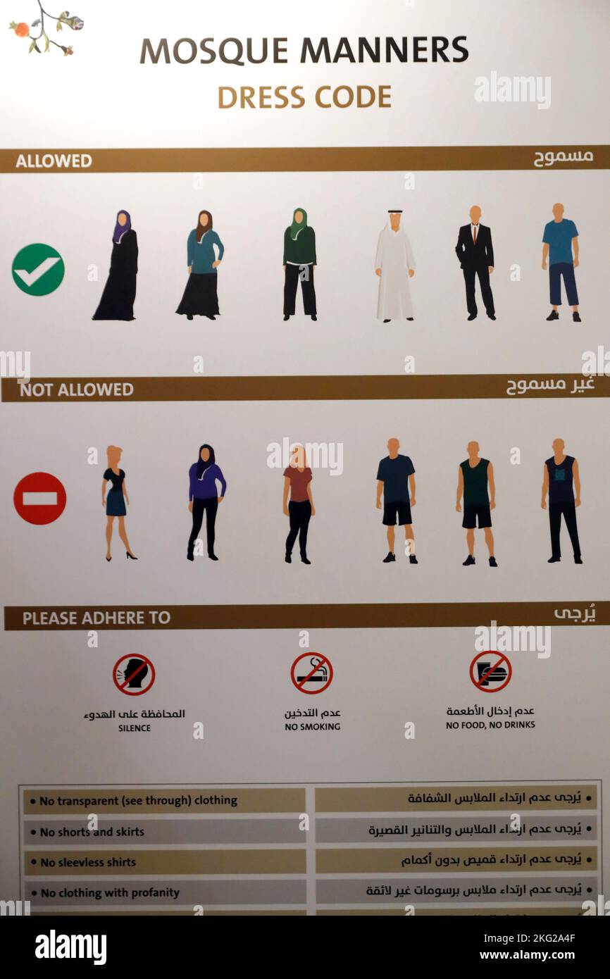 Dress code and manners in muslim mosque. Sheikh Zayed Mosque Stock ...