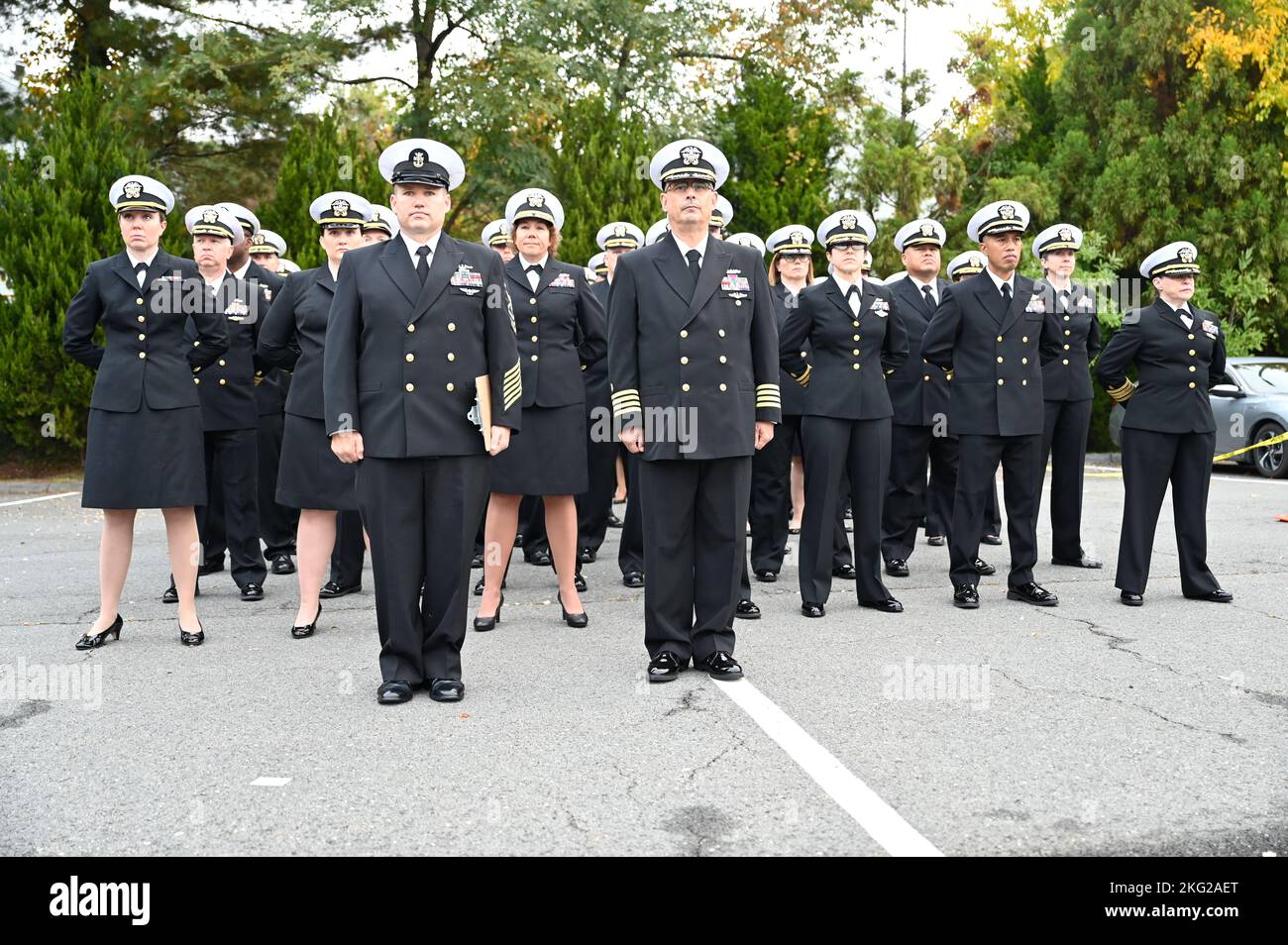 Bureau of Medicine and Surgery members await inspection by command ...