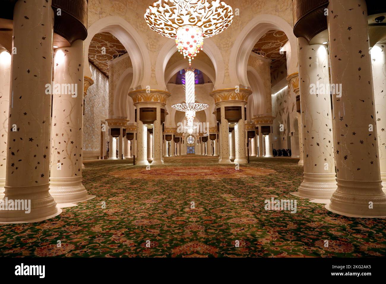 Sheikh Zayed Grand Mosque. Main prayer hall. Abu Dhabi. United Arab ...