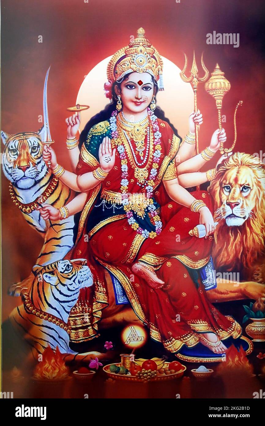 Goddess durga tiger hi-res stock photography and images - Alamy