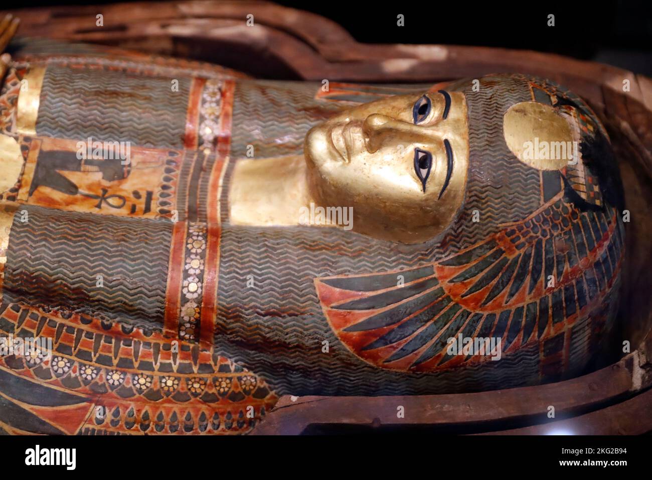 Louvre Abu Dhabi art and civilisation museum. Sarcophage of Henuttawy ...