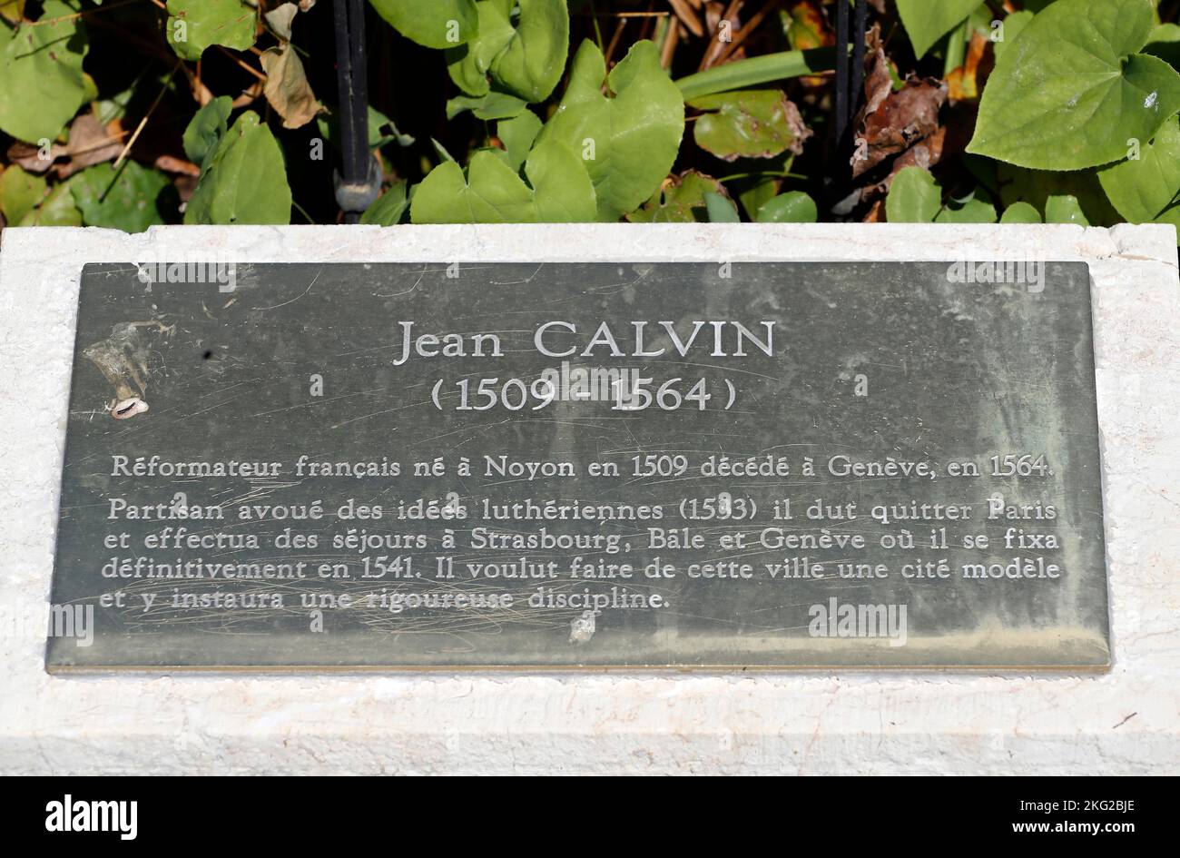 Cemetery of the Kings. Grave of Jean Calvin ( John Calvin ). Calvin was a French theologian ...