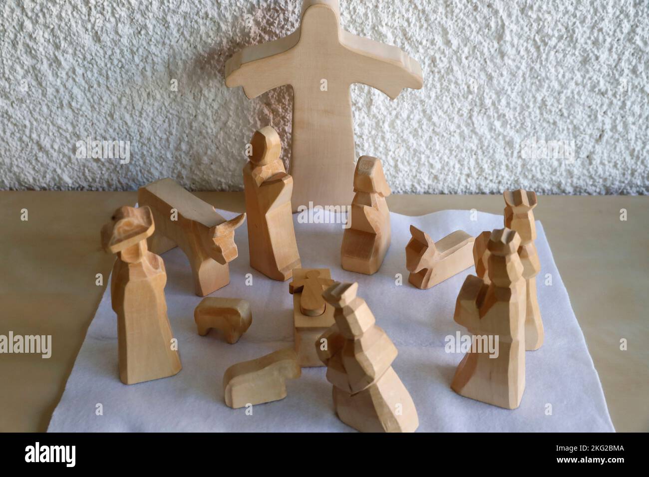 Christmas crib for children. Nativity scene. Switzerland Stock Photo ...