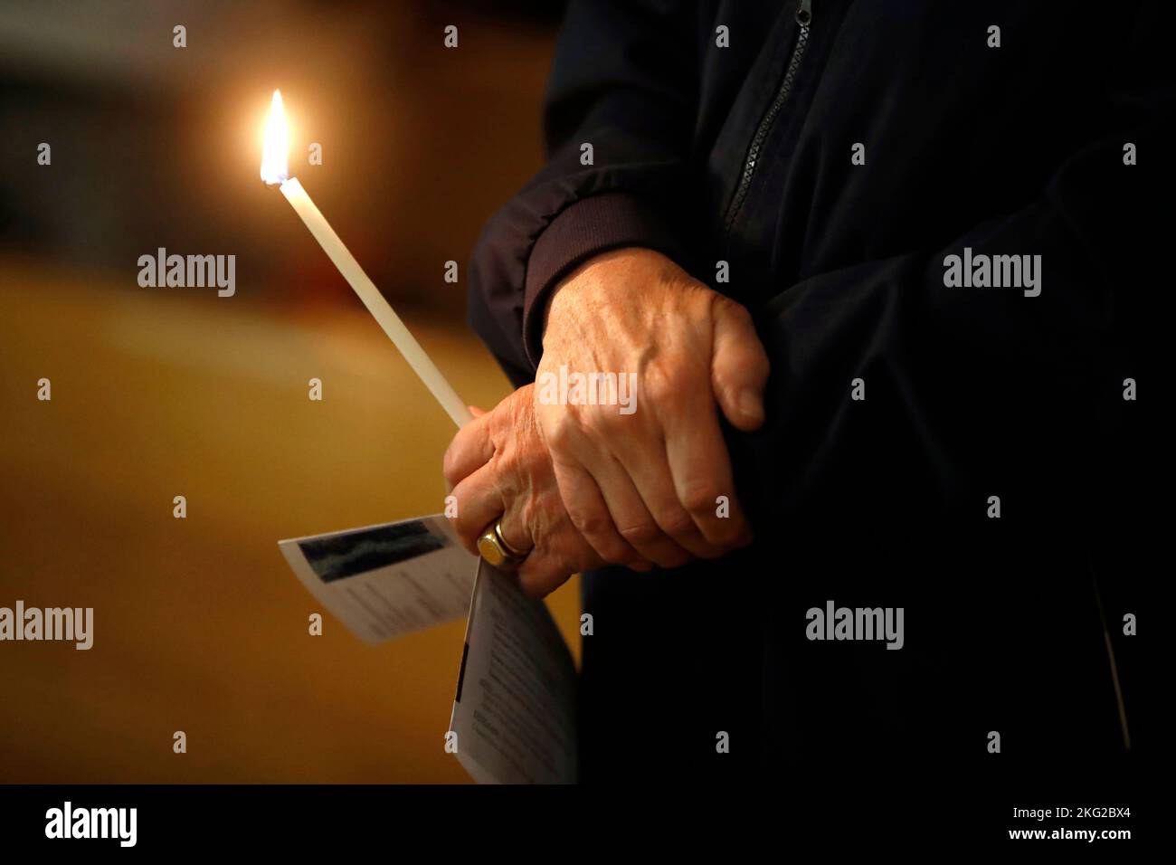 Saint Jean Baptiste chapel. Holy week. Easter Vigil celebration ...